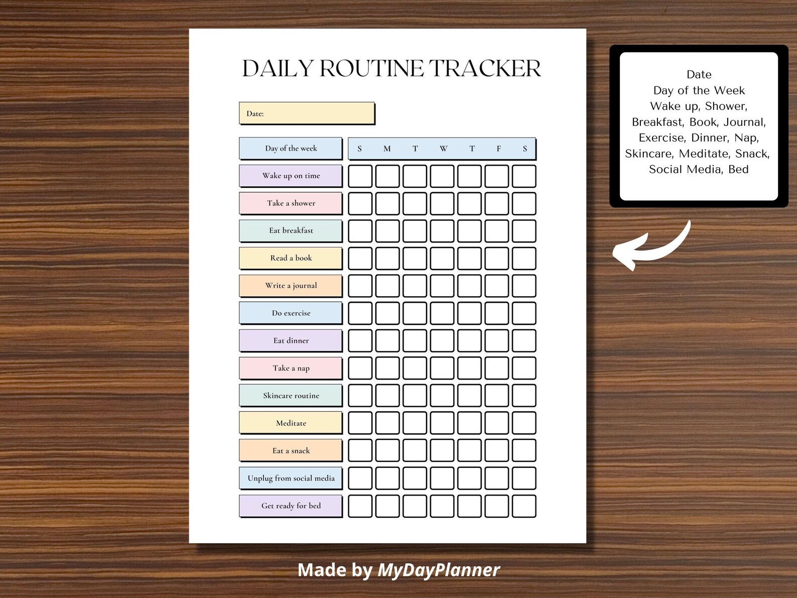 Daily Routine Tracker Daily Routine Planner Routine Checklist - Etsy