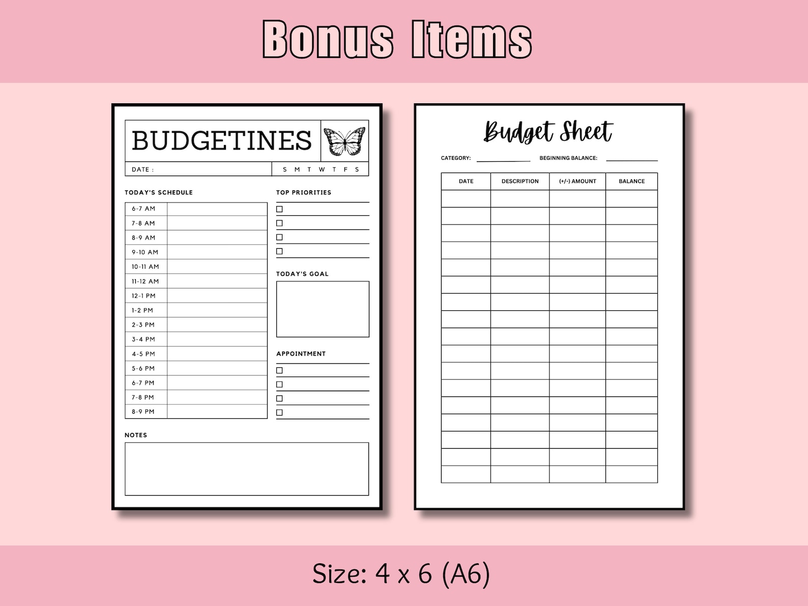 Printable Budget Sheet A6 PDF Instant Download - Etsy