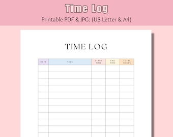 Daily Sign-in Sheet Printable Employee Timesheet Log Book Time ...
