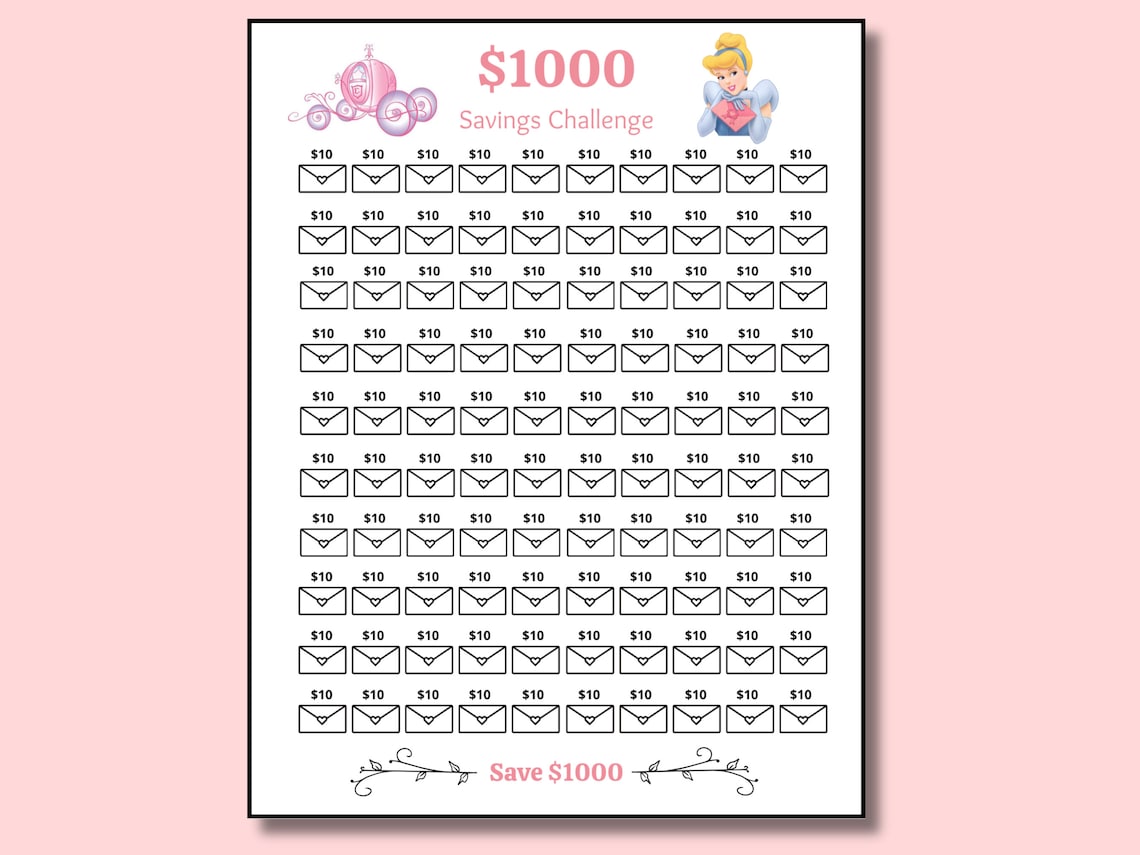 1000 Savings Challenge Save 1000 in 100 Days, 1k Money Saving Challenge ...