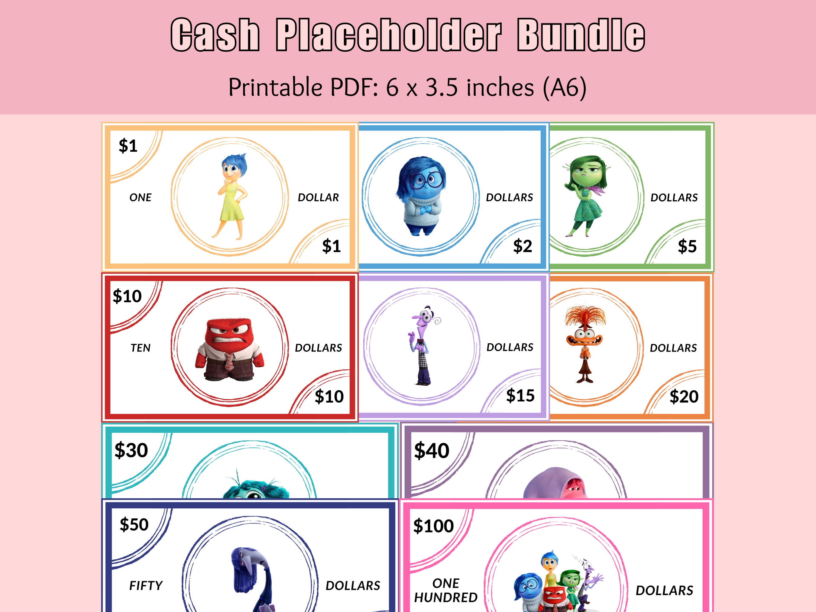 Printable Emotions Cash Placeholders - Cash Envelope Placeholder ...