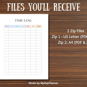 Time Log Printable Employee Timesheet Time Blocking Management Journal ...