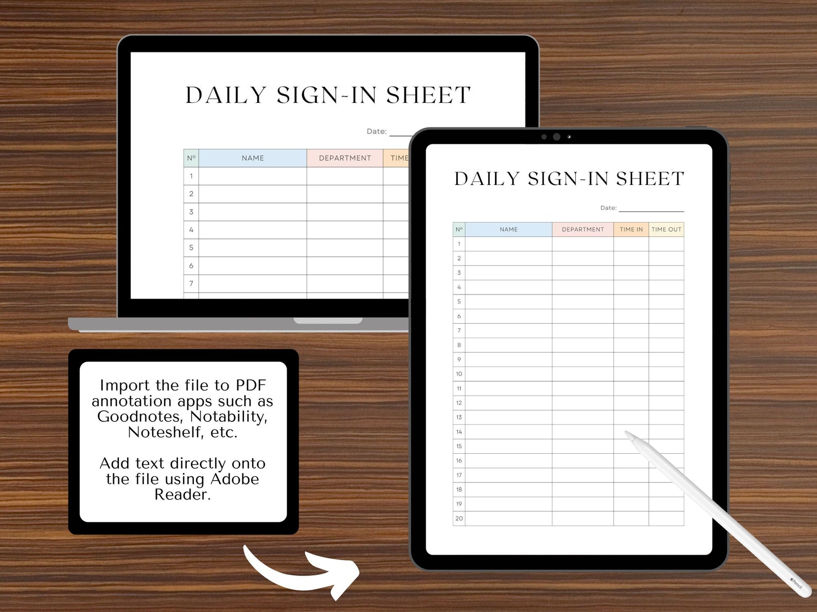 Daily Sign-in Sheet Printable Employee Timesheet Log Book Time - Etsy