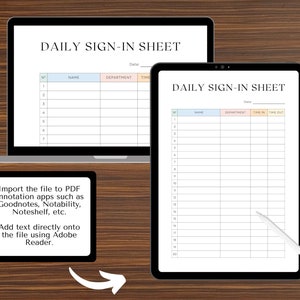 Daily Sign-in Sheet Printable Employee Timesheet Log Book Time ...