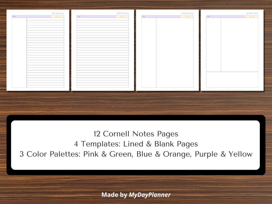 Cornell Notes Printable Note Taking Template Cornell Meeting - Etsy