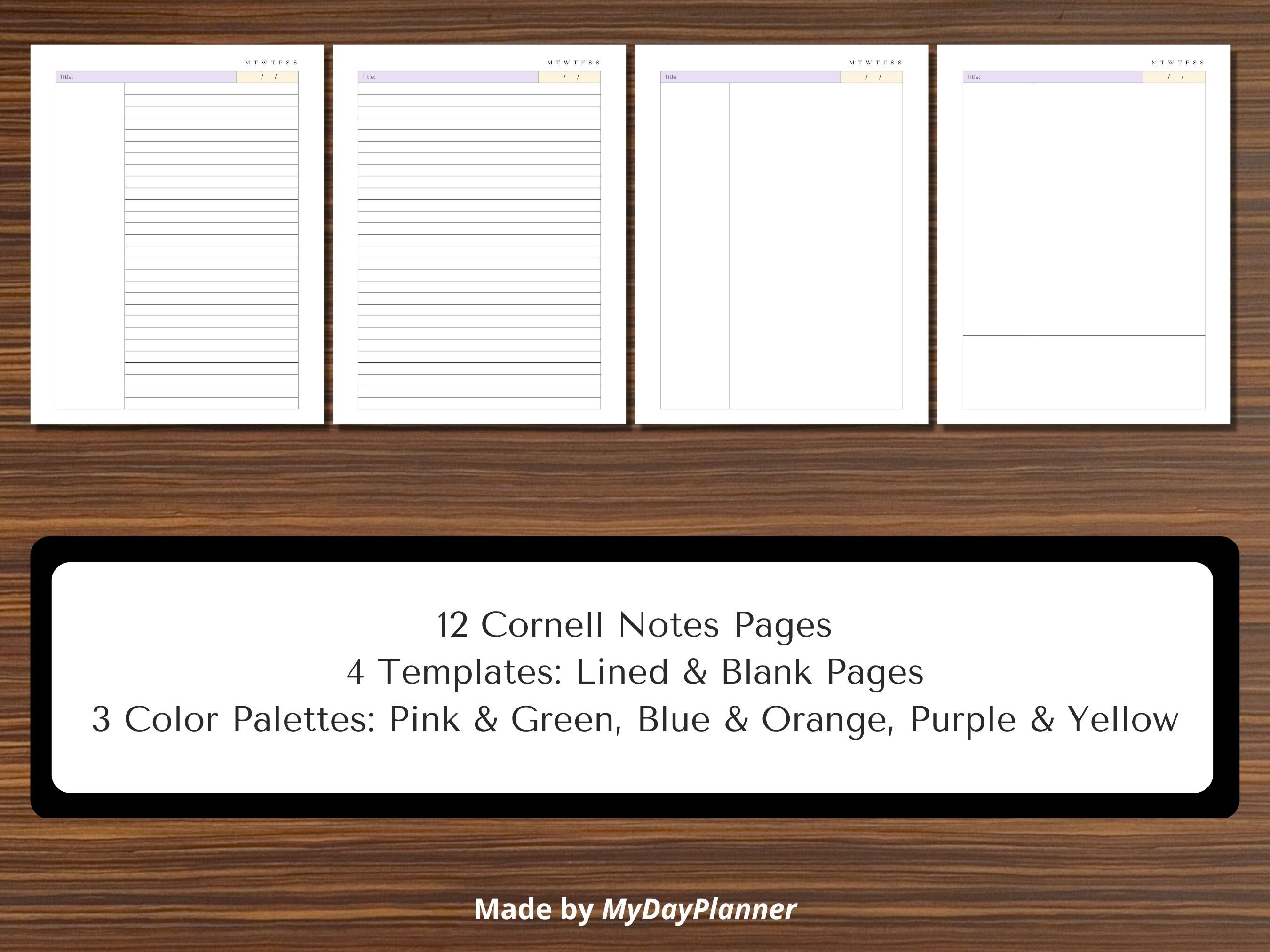 Cornell Notes Printable Note Taking Template Cornell Meeting - Etsy