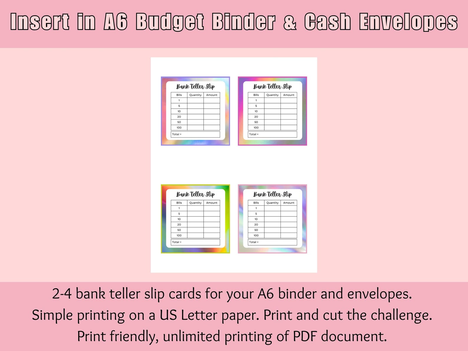 Printable Cash Breakdown Slip Printable Bank Teller Slip Cash ...