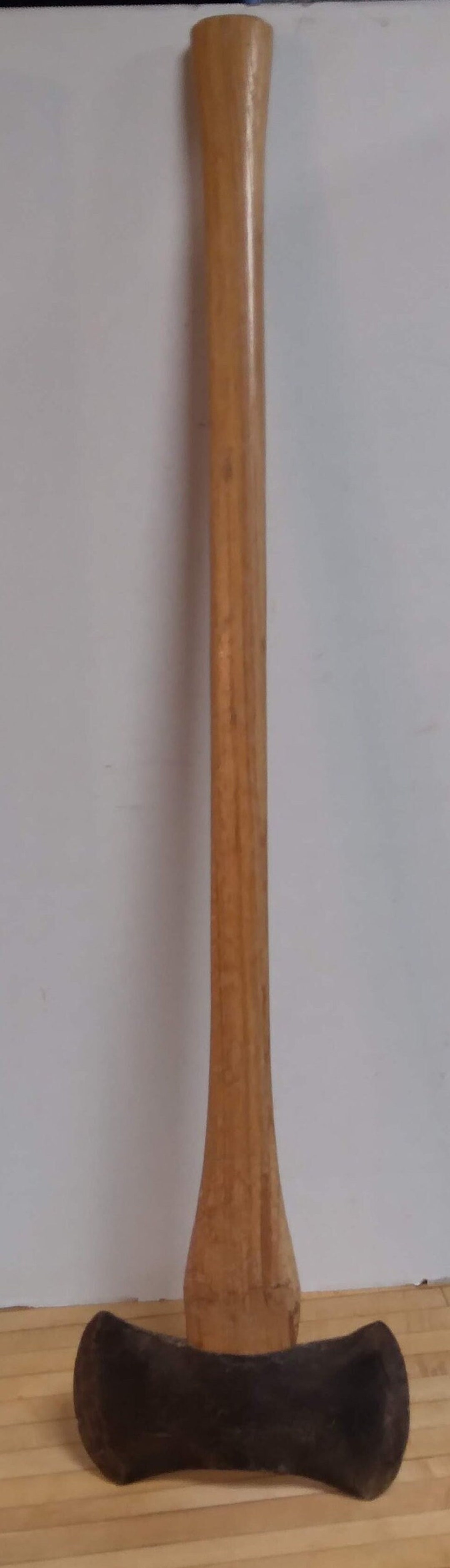 Vintage 36 Inch Wooden Handle Cast Iron Double Axe - Etsy