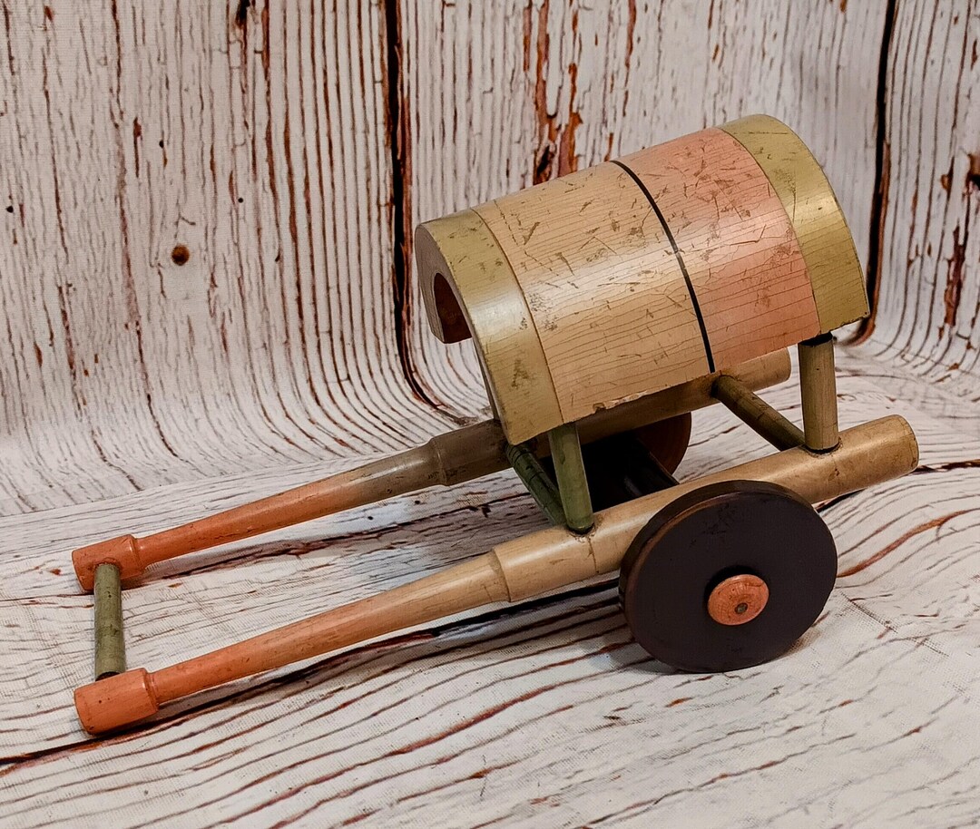 Vintage Handmade Wooden Bamboo Rickshaw Toy Trailer - Etsy