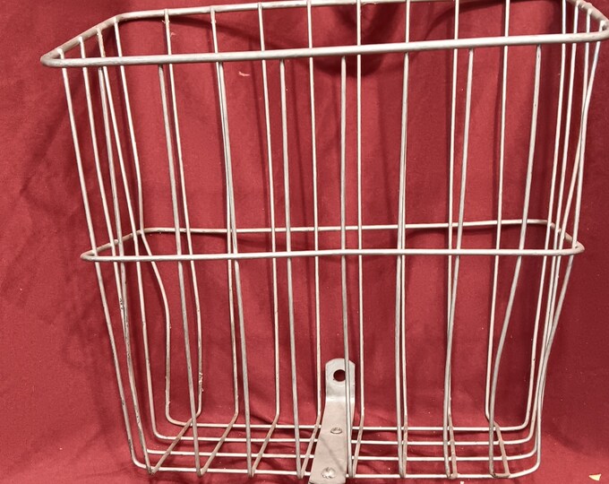 Vintage Galvanized Metal Wire Bicycle Basket Rack - Etsy