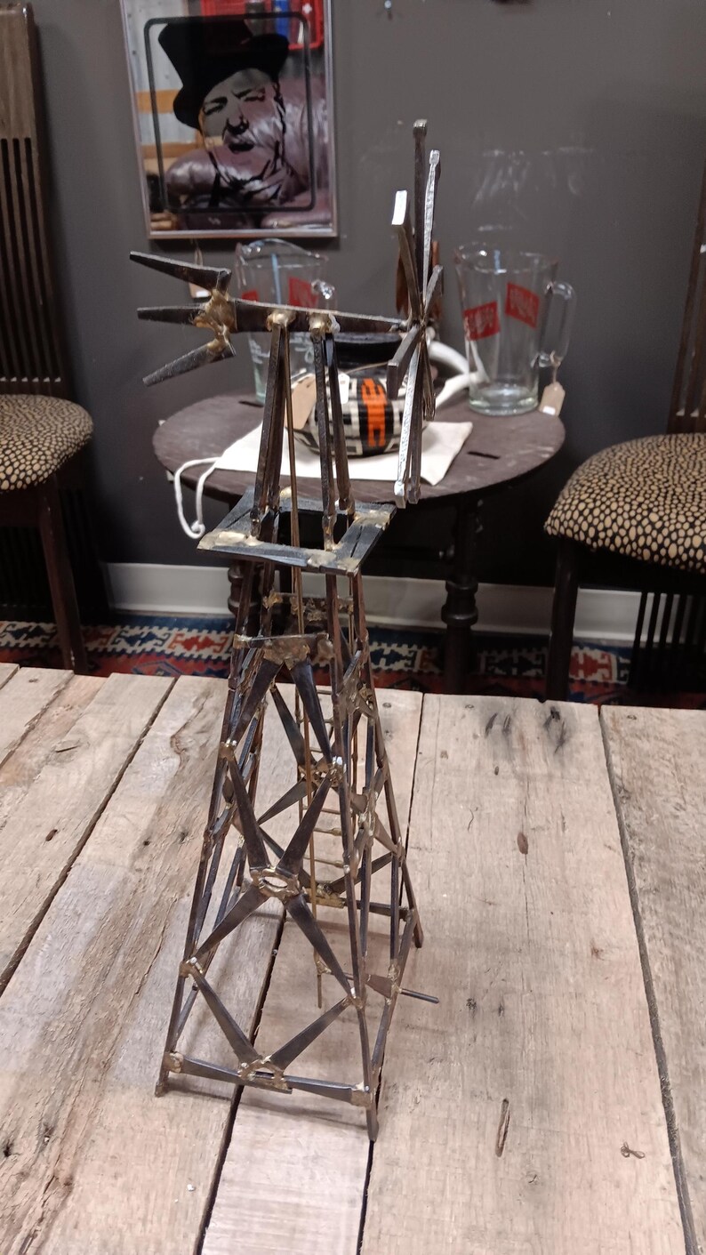 Vintage 18 Inch Metal Replica Windmill Decor - Etsy