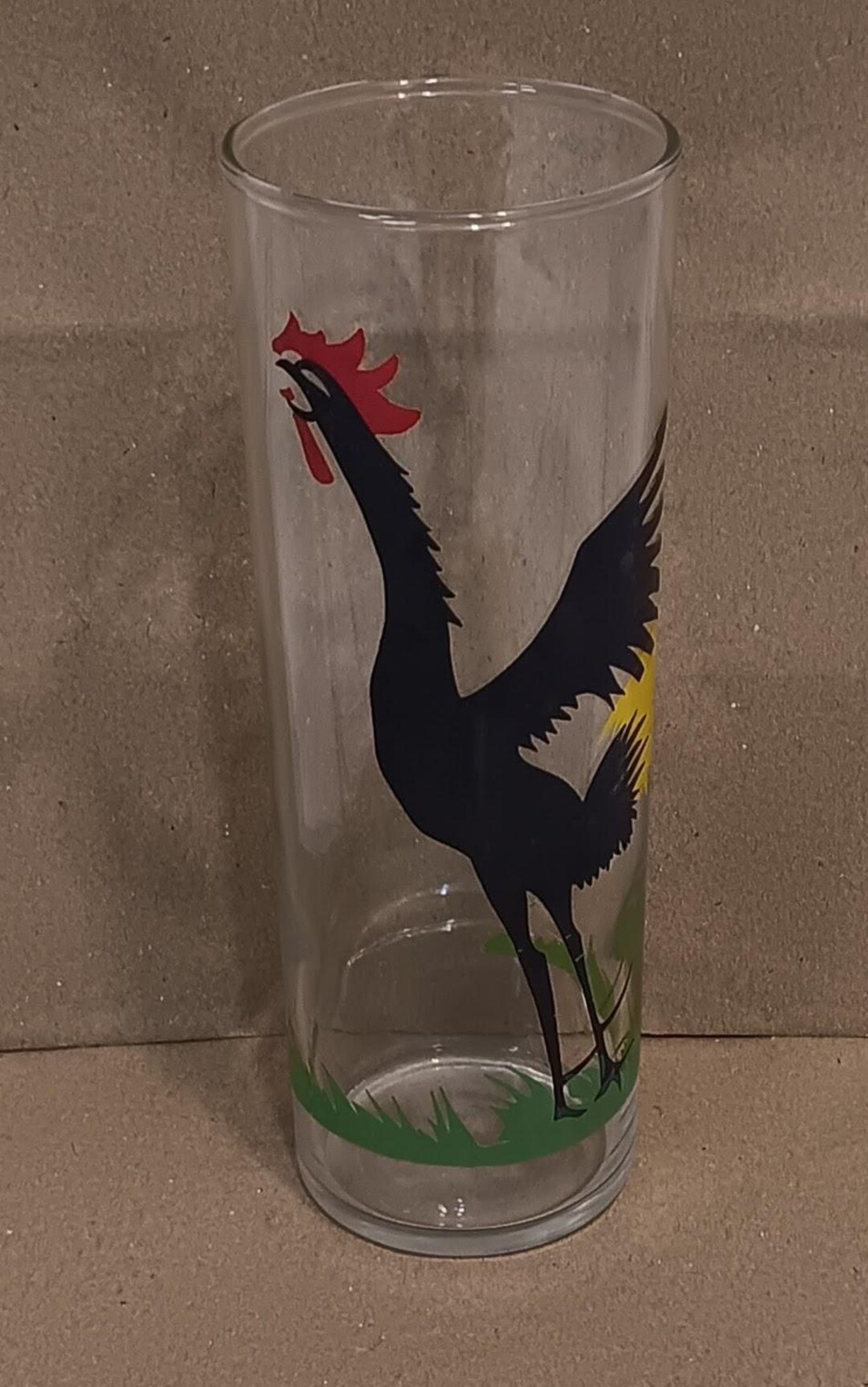Vintage MCM Style Black Rooster Chicken Drinking Glasses - Etsy
