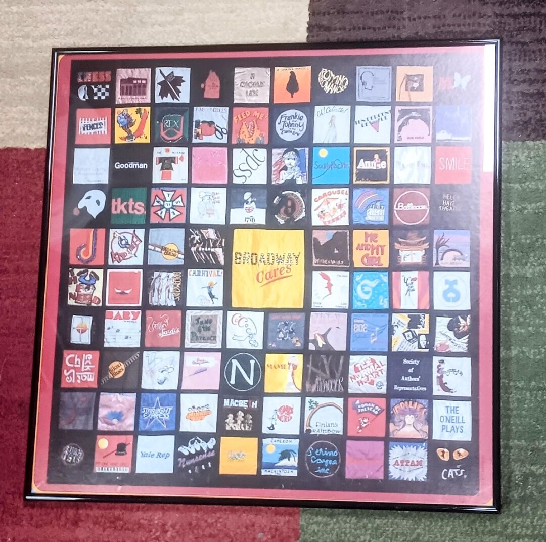 Vintage 22.5 X 22.5 Framed 1988 A Quilt of American Theatre "broadway ...