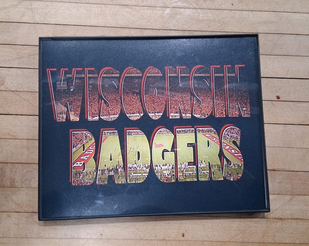Wisconsin Badgers Stadium Typography Framed Football Photo Print - Etsy