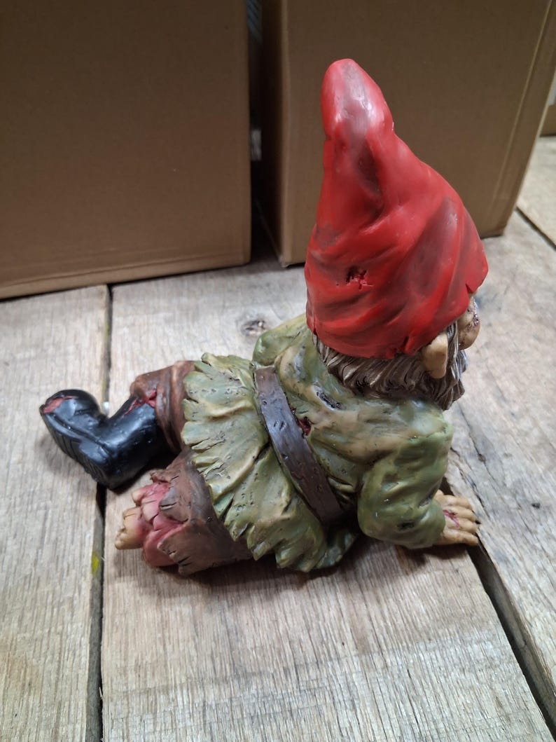 Crawling Zombie Garden Gnome Figurine Horror Decor - Etsy
