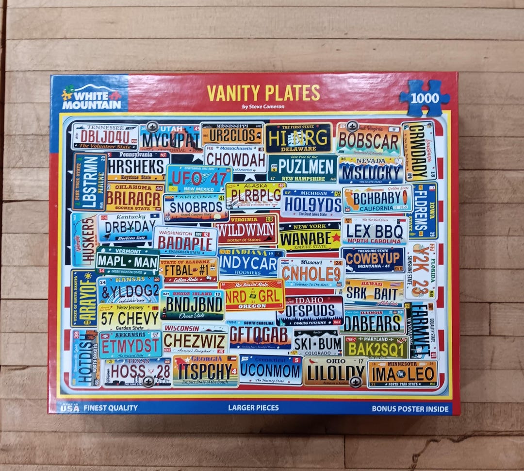 Vanity Plates Jigsaw Puzzle 1000 Pieces License Plate Collage USA Made ...