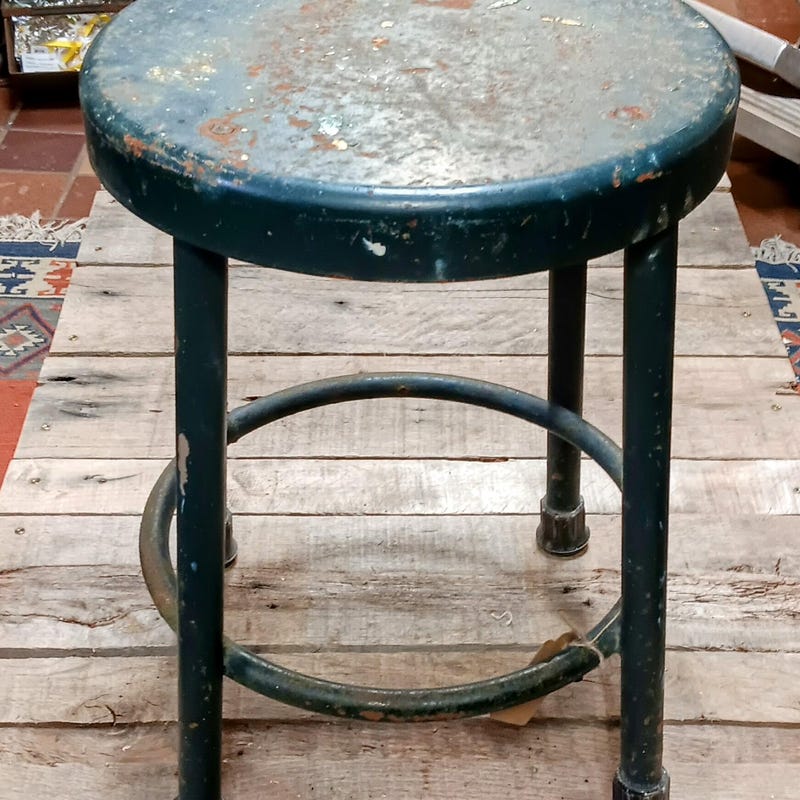 Vintage Metal Stool - Etsy