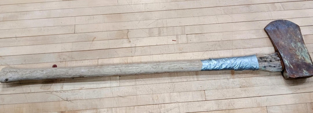 Vintage 34 Inch Wooden Handle Cast Iron Axe - Etsy