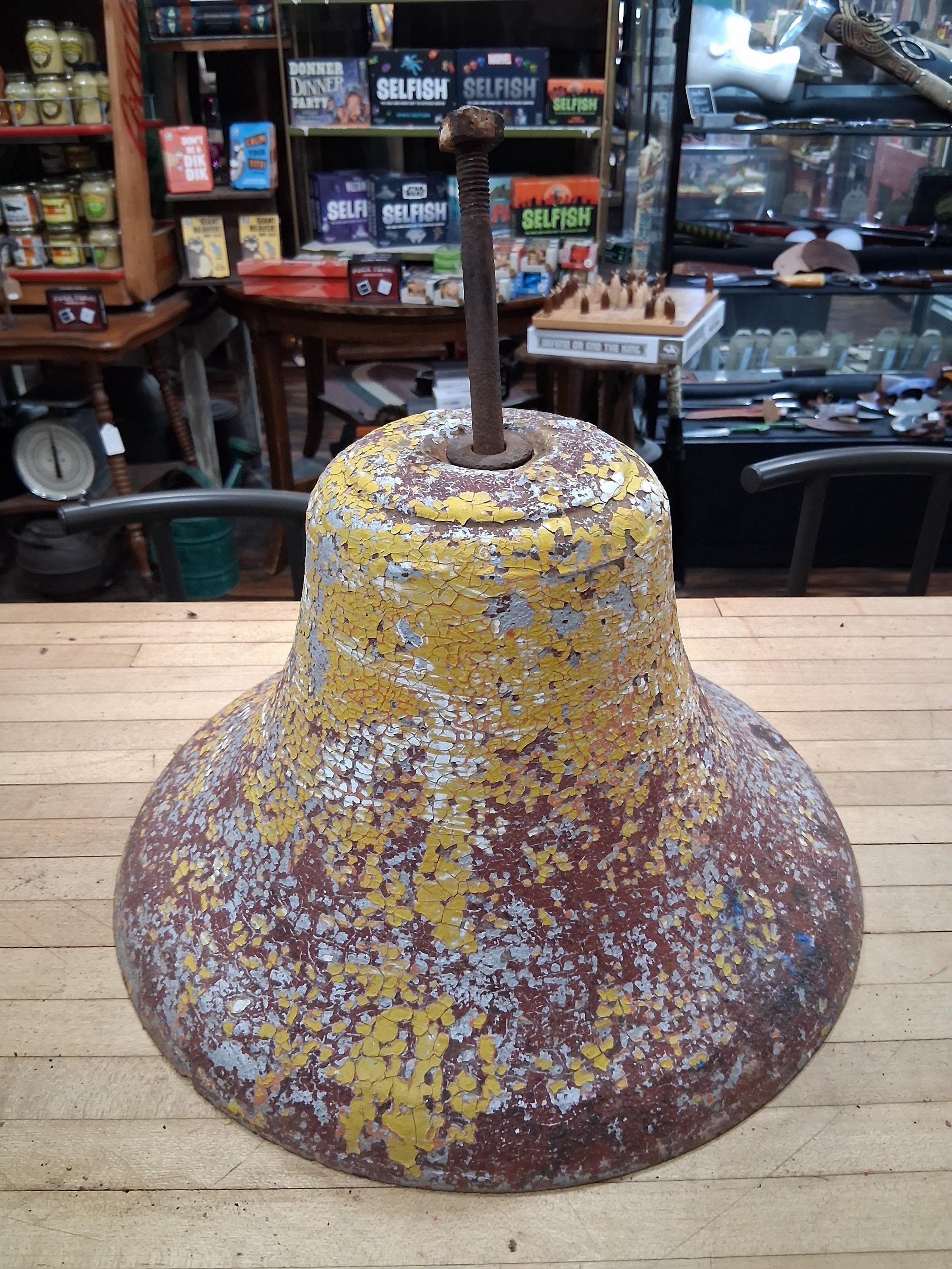 Large Cast Iron Church Bell With Aged Patina Finish - Etsy
