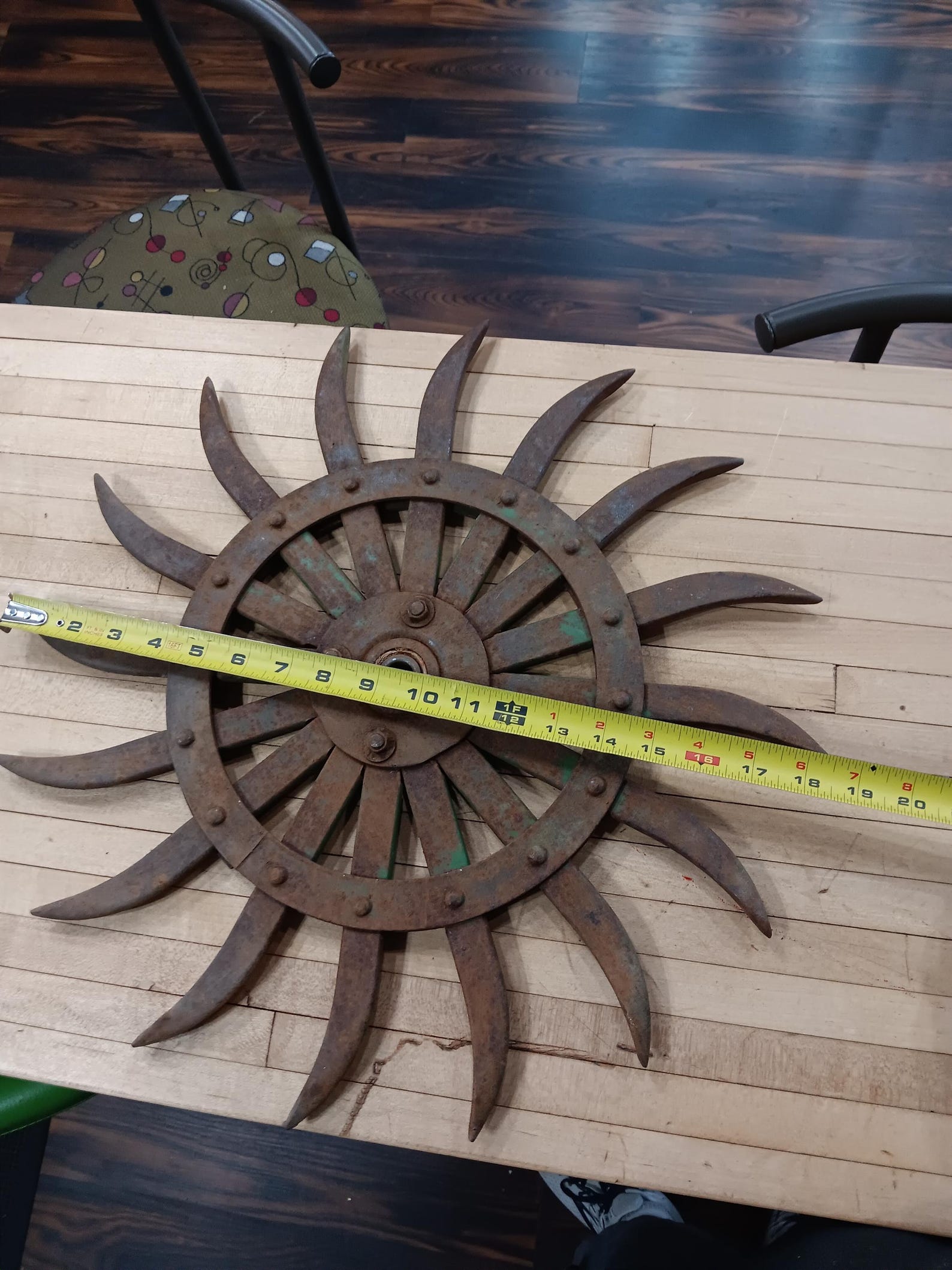 18.5" Cultivating Rotary Wheel – Spiked Steel Farm Art, Style Varies - Etsy