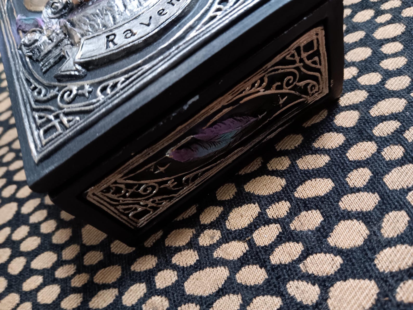 Raven Gothic Trinket Box With Crescent Moon Relief Lid - Etsy