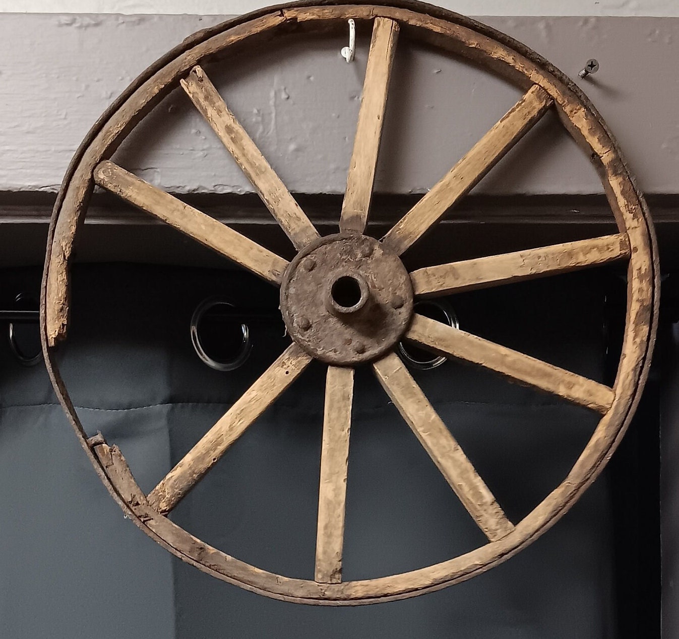 Vintage 13 Inch Wooden and Cast Iron Wheel - Etsy