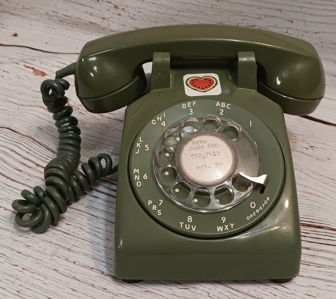Vintage MCM Style Stromberg Carlson Avocado Green Rotary Dial Phone - Etsy