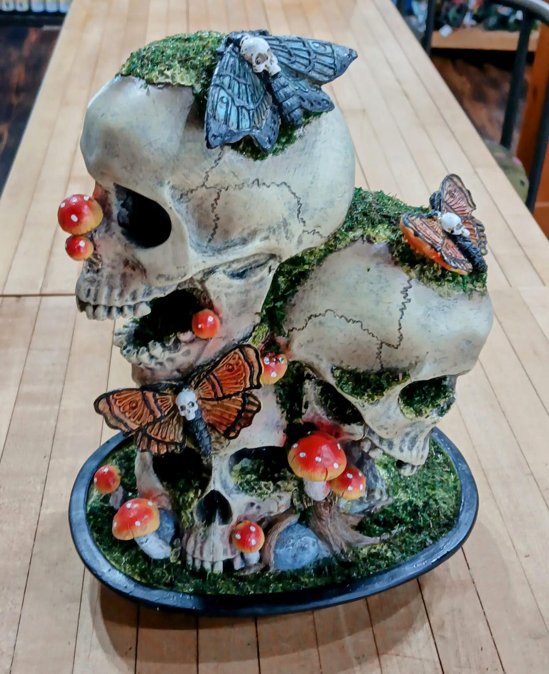 Skull & Mushroom Forest Statue – Death Moth Gothic Decor - Etsy