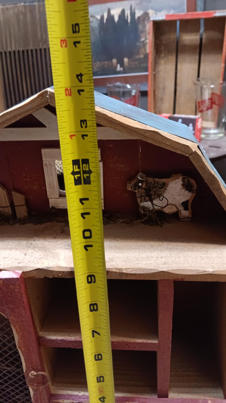 Vintage Handmade Wooden Red Barn Farm Trinket Shadow Box - Etsy