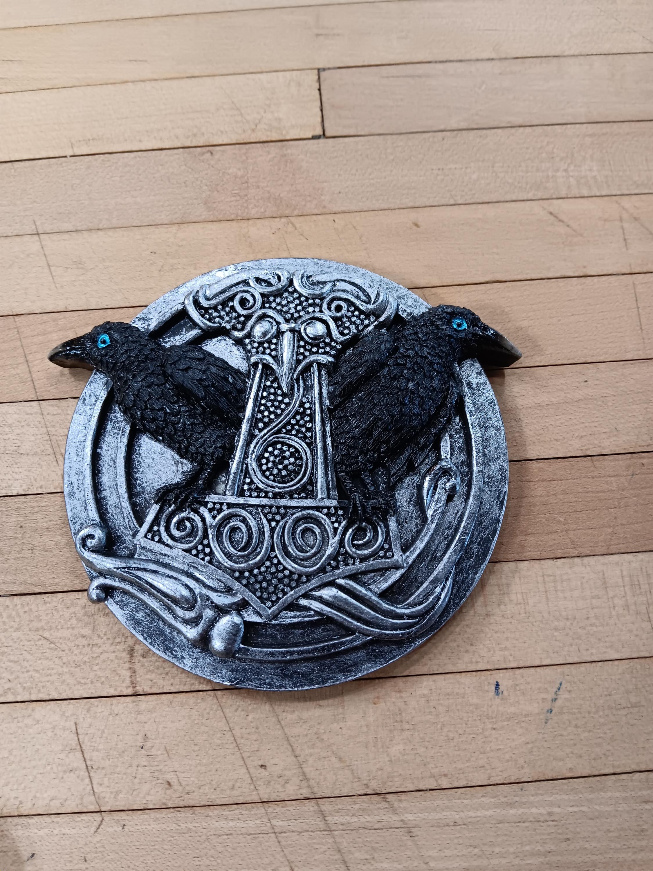 Mjolnir Incense Burner With Huginn and Muninn Ravens - Etsy