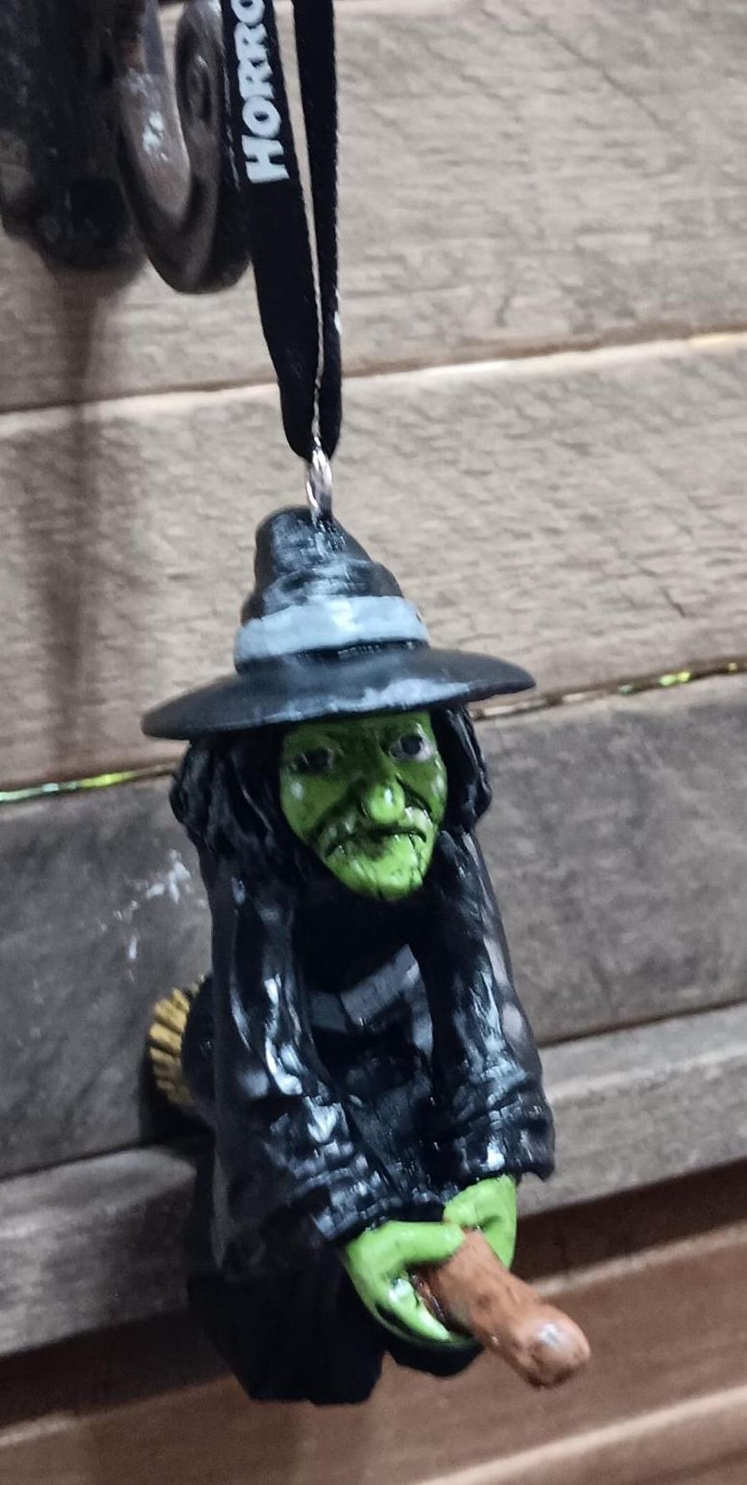 Flying Witch Ornament on Broom – Creepy Halloween Tree Decor - Etsy