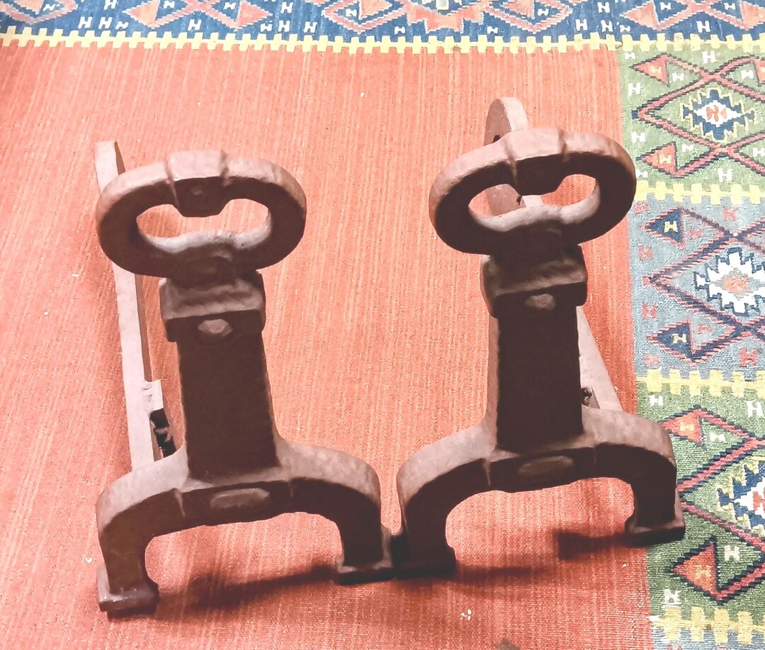 Spanish Mission Style Cast Iron Andirons – Heavy Duty Fireplace Pair - Etsy