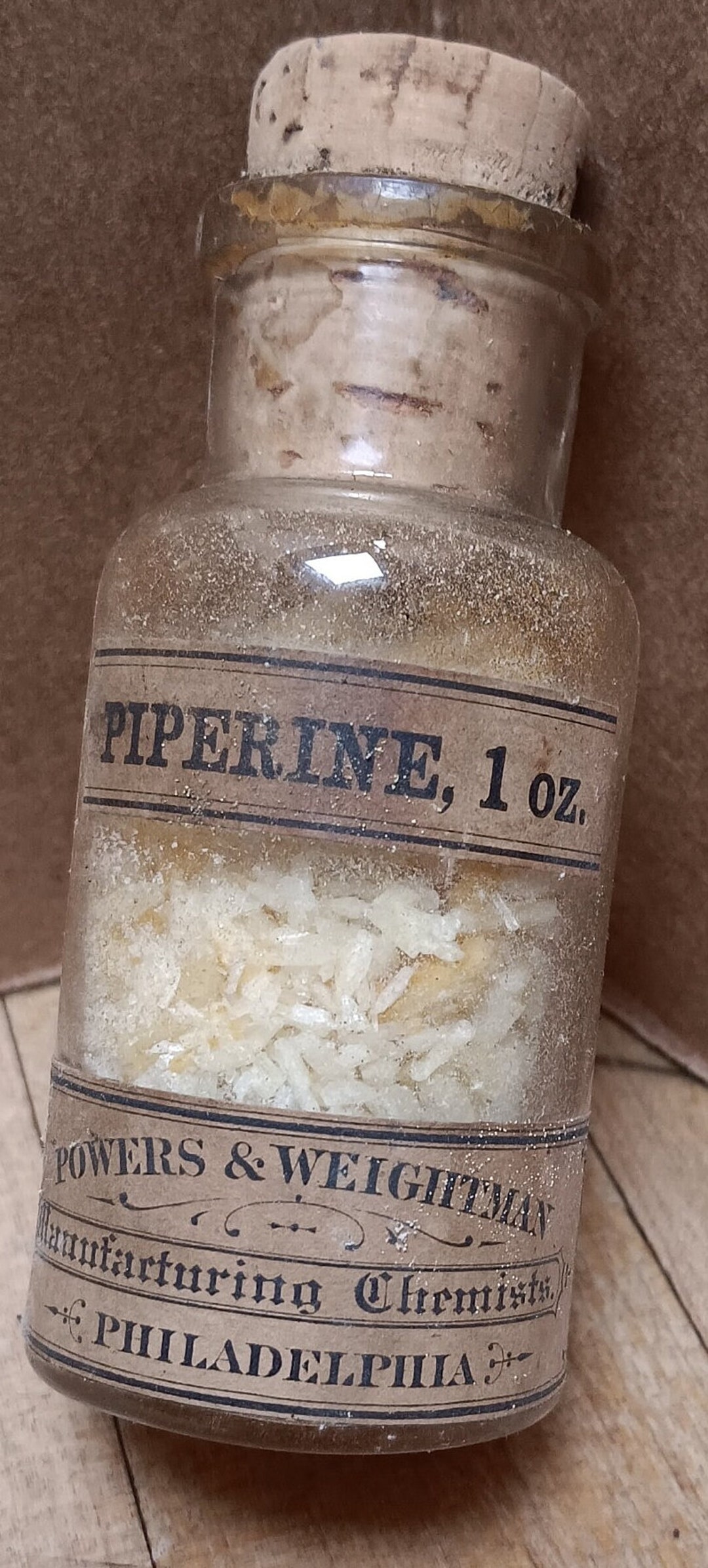 Vintage Apothecary Bottle Powers & Weightman Mfg Chemists Piperine - Etsy