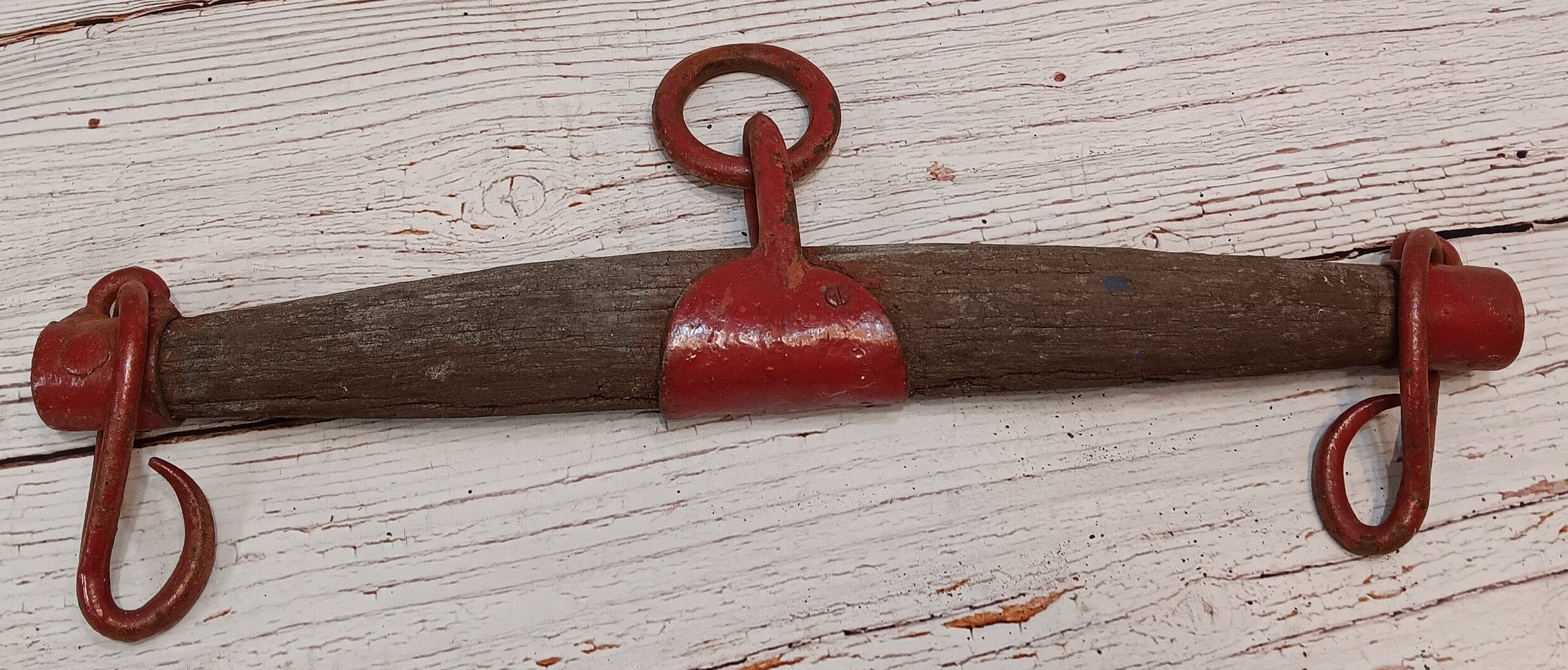 Vintage 28 Inch Red Cast Iron and Wood Cattle Yoke - Etsy