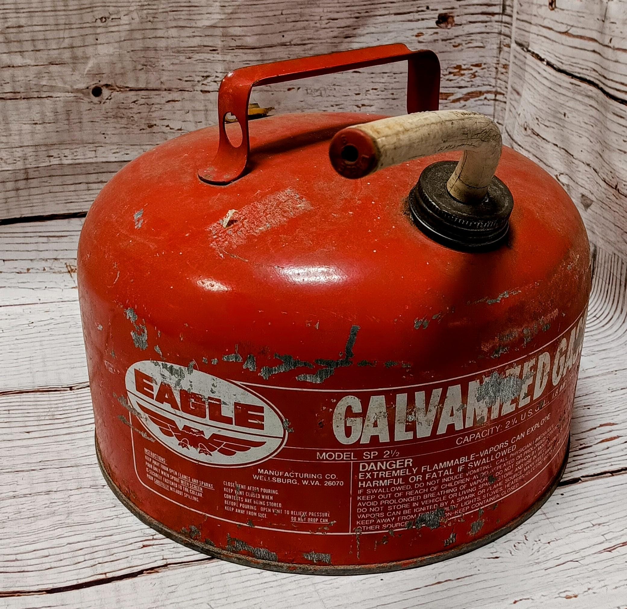 Vintage 2 Gallon Red Eagle Galvanized Gasoline Can - Etsy
