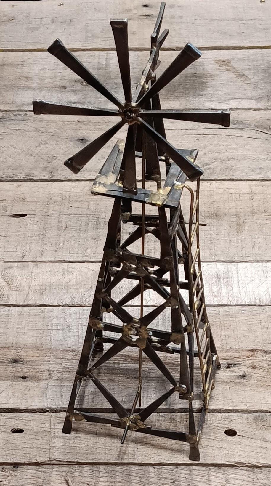 Vintage 18 Inch Metal Replica Windmill Decor - Etsy