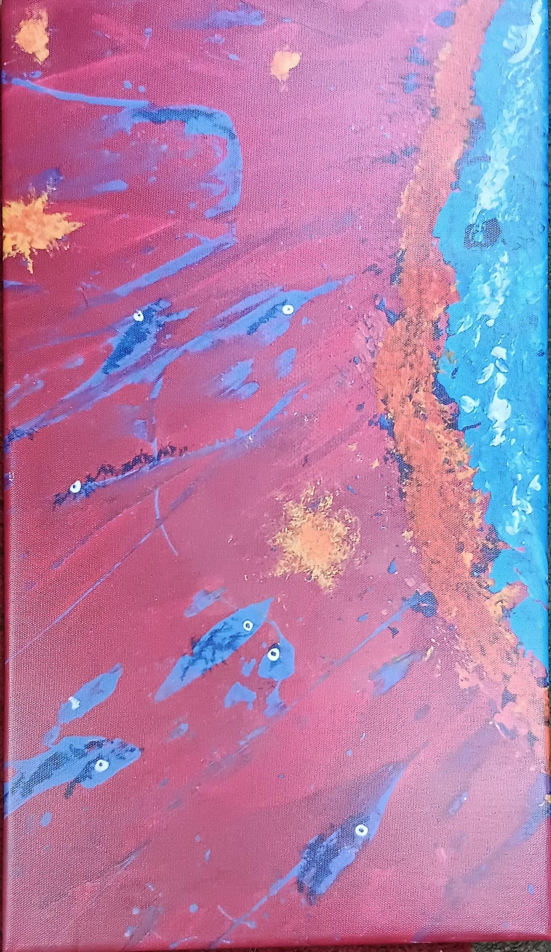 Custom Hand Painted 20 X 12 Carol Powers Original Art Wall Hanging ...