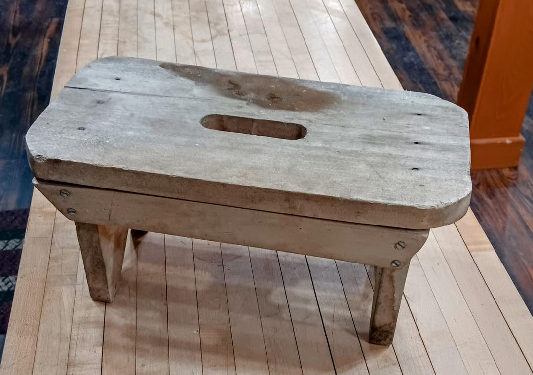 Vintage Wooden Milking Stool Bench - Etsy