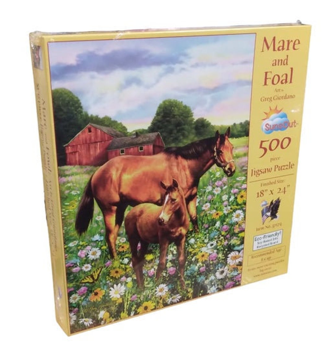 500 Piece Jigsaw Puzzle Mare and Foal horses new, Factory Sealed, in ...