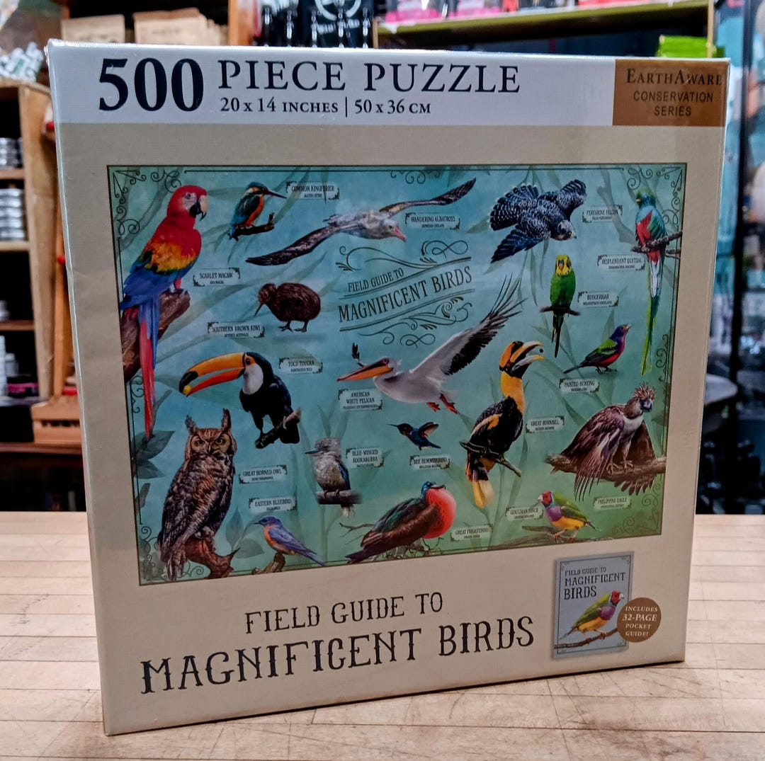 500 Piece Jigsaw Puzzle: Field Guide to Magnificent Birds - Etsy