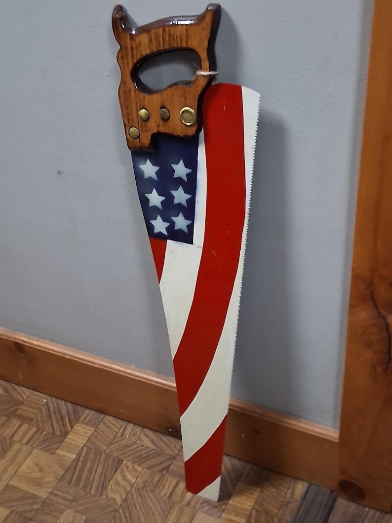 Veteran-made Repurposed Patriotic Saw Wall Art - Etsy