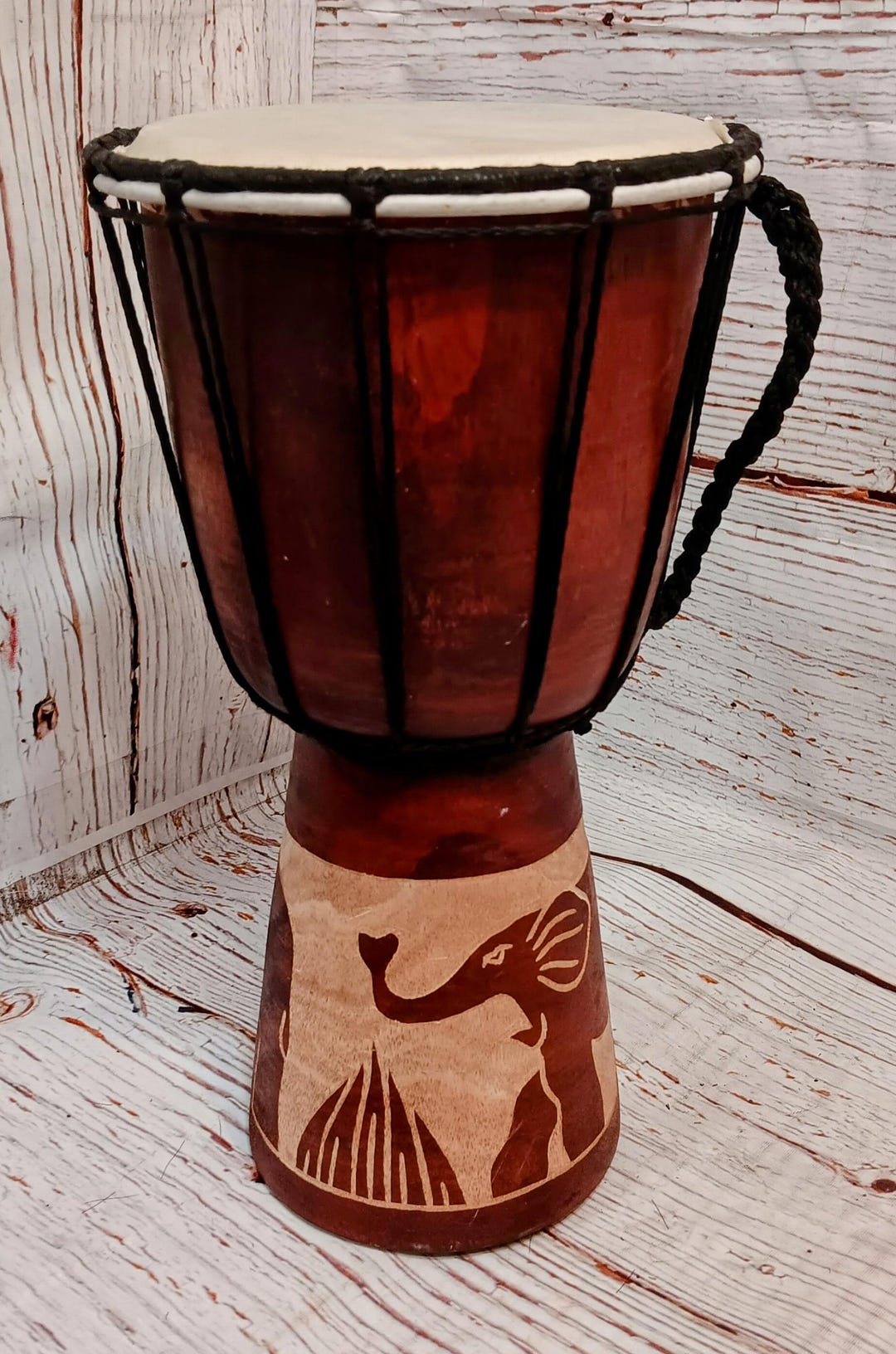 12 Inch Hand Carved Collectible Elephant Djembe African Bongo Drum - Etsy