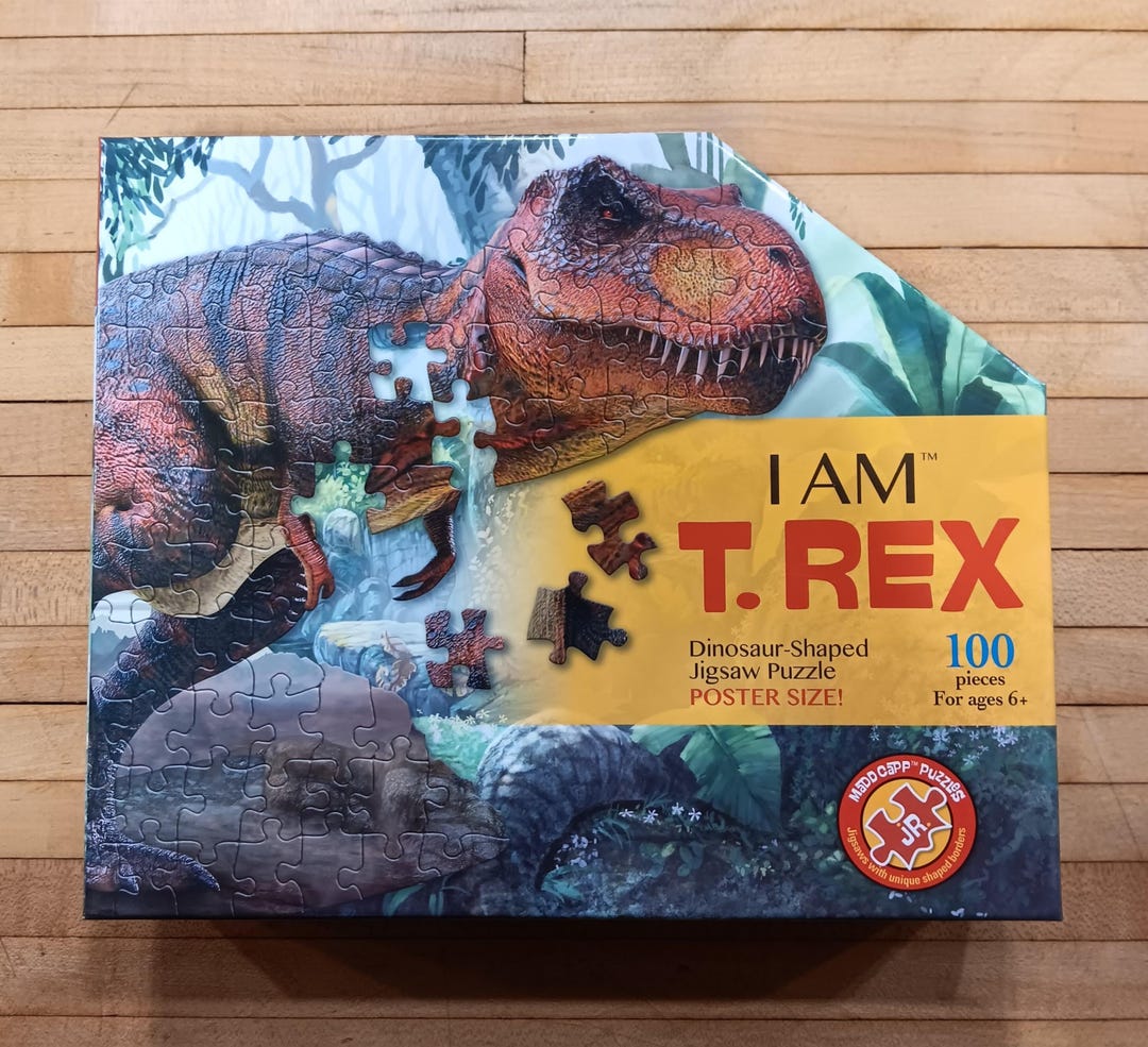 I AM T. Rex Puzzle – 100 Piece Dinosaur-shaped Jigsaw With Bite - Etsy
