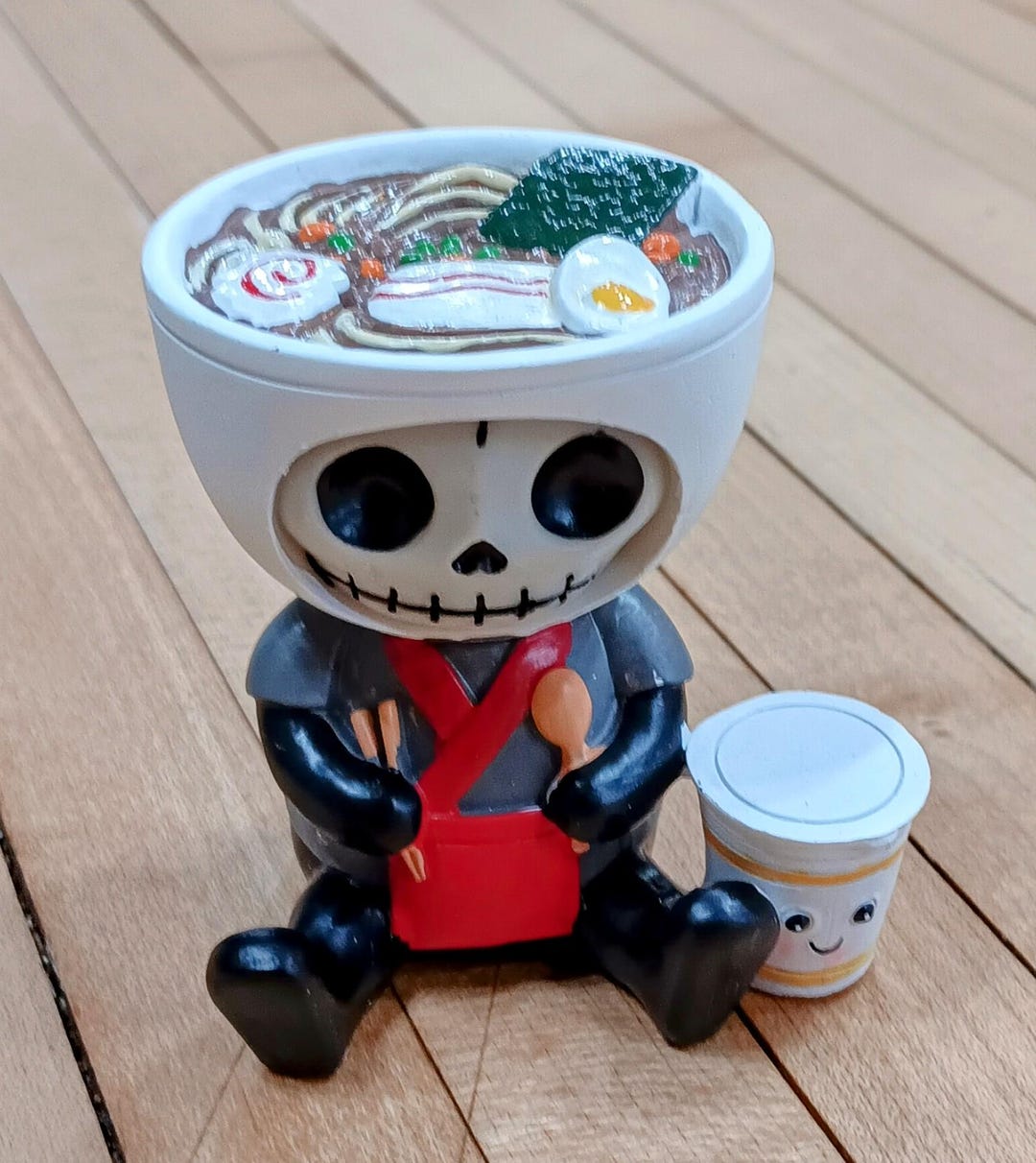 Skeleton Ramen Head Figurine – Kawaii Noodle Bowl Skull Toy Decor - Etsy