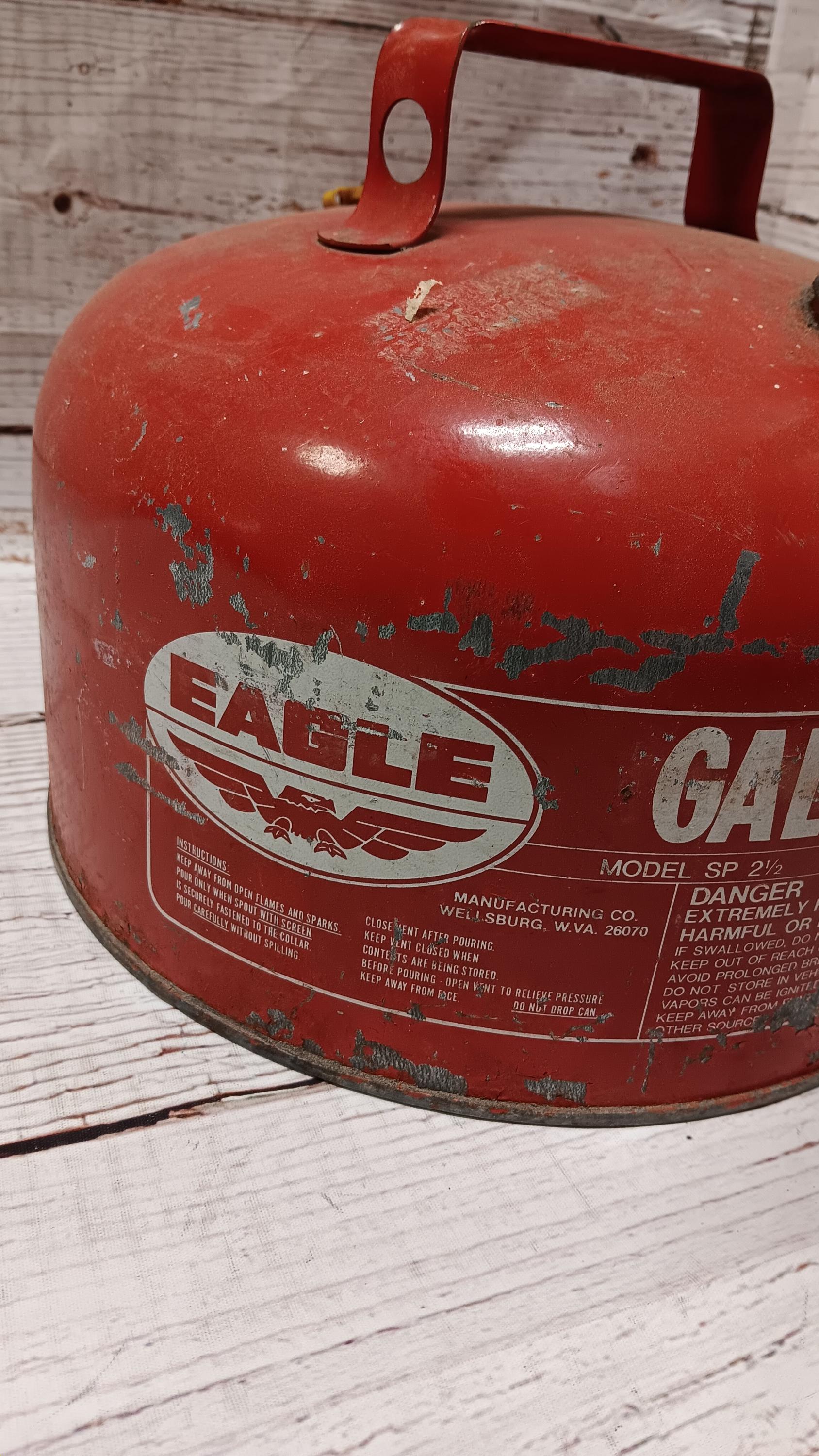 Vintage 2 Gallon Red Eagle Galvanized Gasoline Can - Etsy