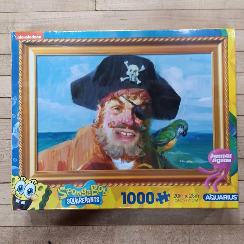 Spongebob Pirate Painting - Etsy