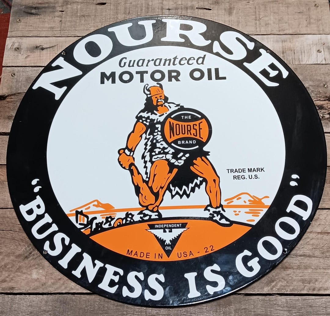 Vintage 24 Inch Double Sided Nourse Motor Oil Repop Oil Sign - Etsy