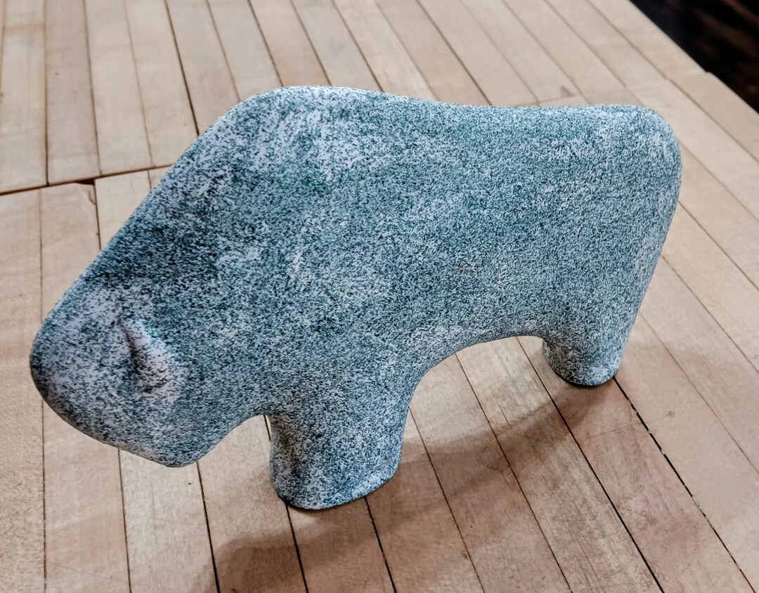 Speckled Green Ceramic Bison Sculpture – 10" Long - Etsy