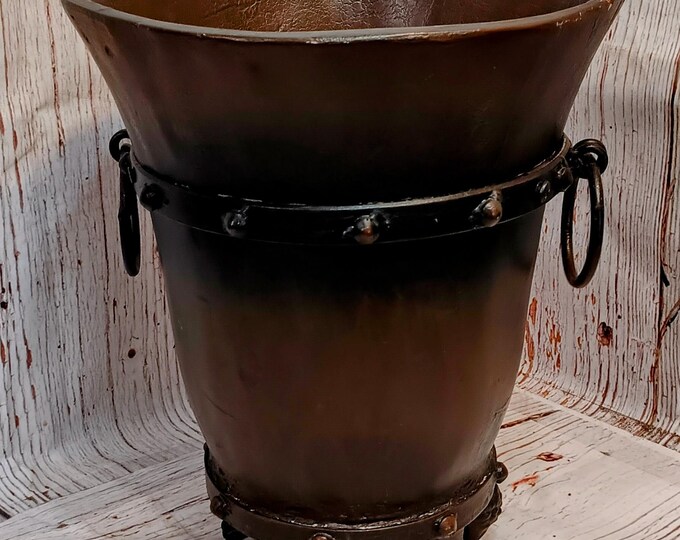 Vintage Wood and Cast Iron Gothic Medieval Style Flower Pot - Etsy