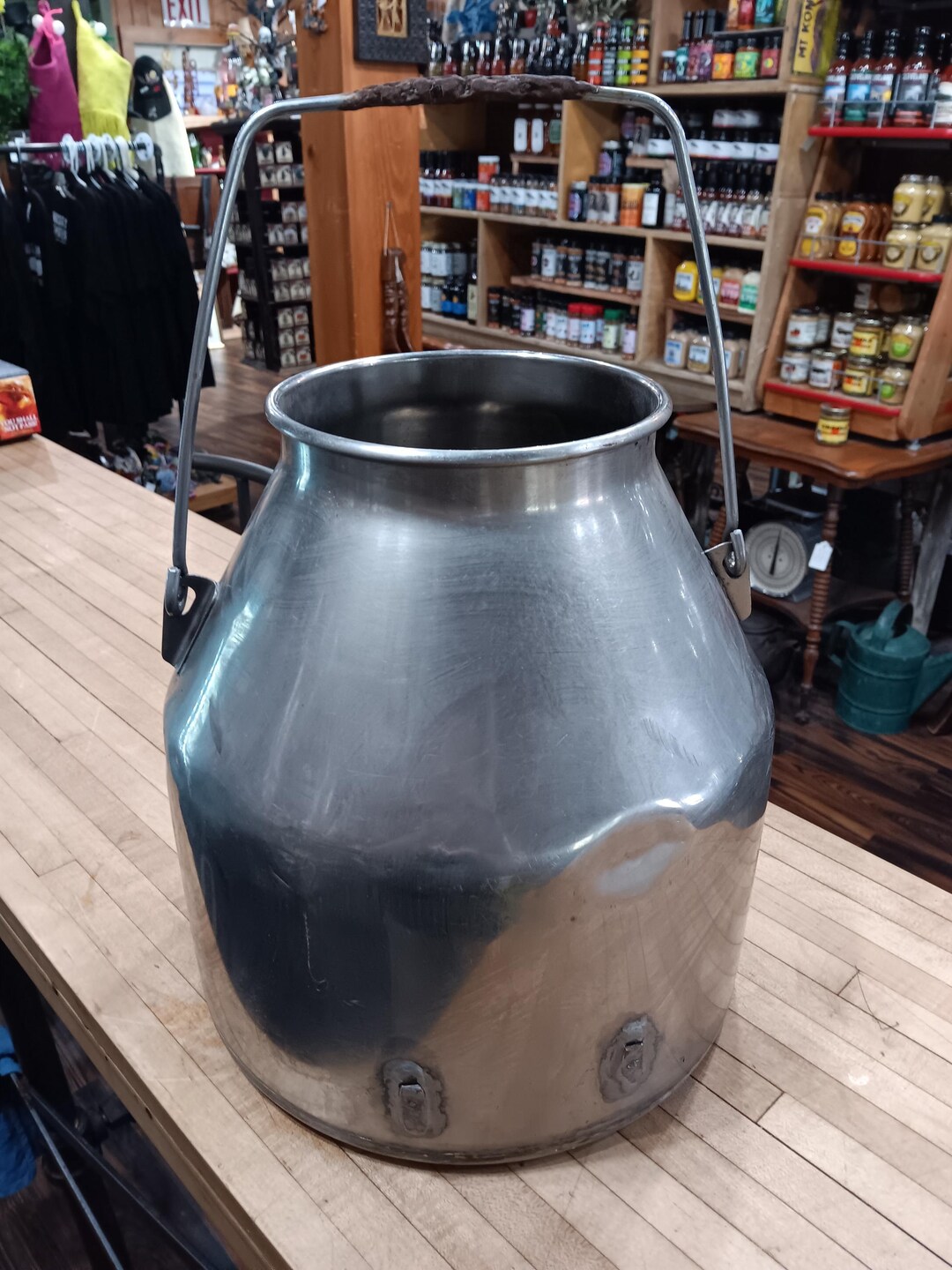 Milk Can Pail With Bail Handle, Dented Aluminum Decor - Etsy